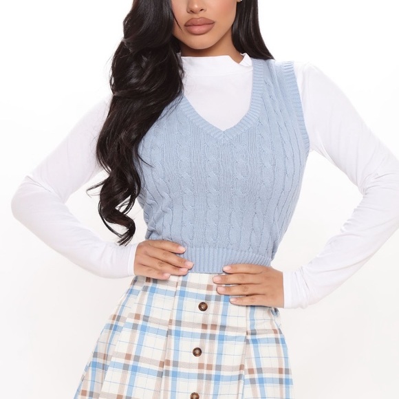 Fashion Nova | Tops | Alyssa Sweater Vest Light Blue | Poshmark